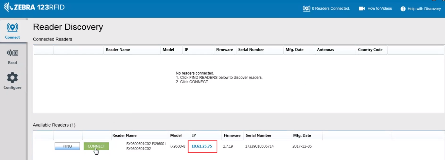 Como configurar e conectar o leitor fixo RFID