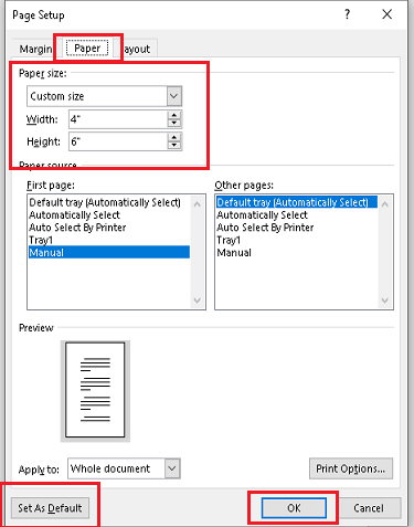 Imprimir a partir do MS Word