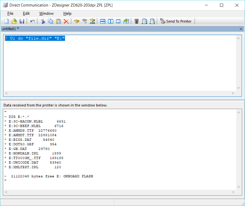 View Content of Stored ZPL File in Printer