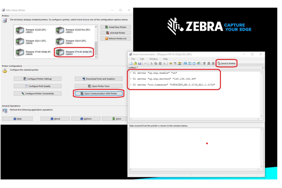 Adicionando carimbos de data/hora às etiquetas Zebra