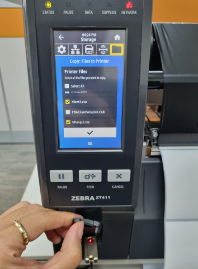 ZT411/ZT610/ZT620: USB 스틱을 통해 Kfont 설치