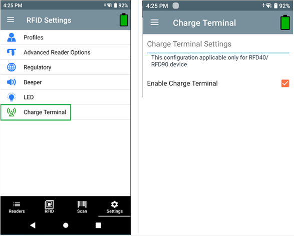RFD40 RFD90: Charging Mobile Terminals Over eConnex Interface