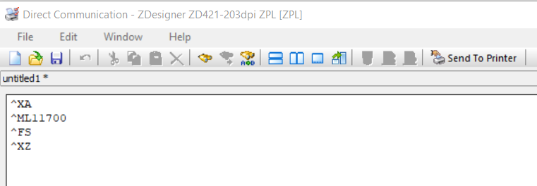 Set Maximum Length with ZPL command