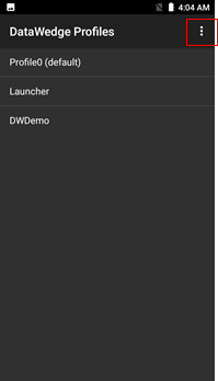 Android: DataWedge Restore Default Configuration