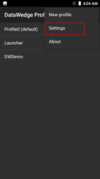 Android: DataWedge Restore Default Configuration