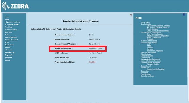 Locate Serial Number: Missing Label on Fixed Readers