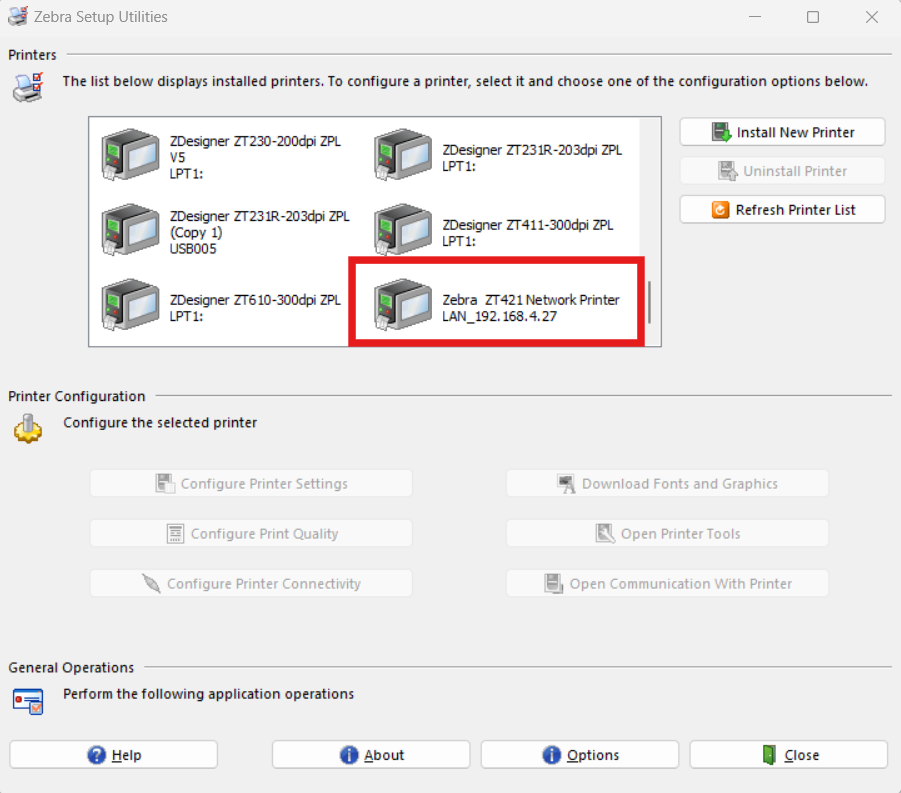 Installing A Network Zebra Printer Using Zebra Setup Utilities