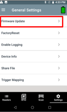 123RFID Desktop: Reconnect for Firmware Update