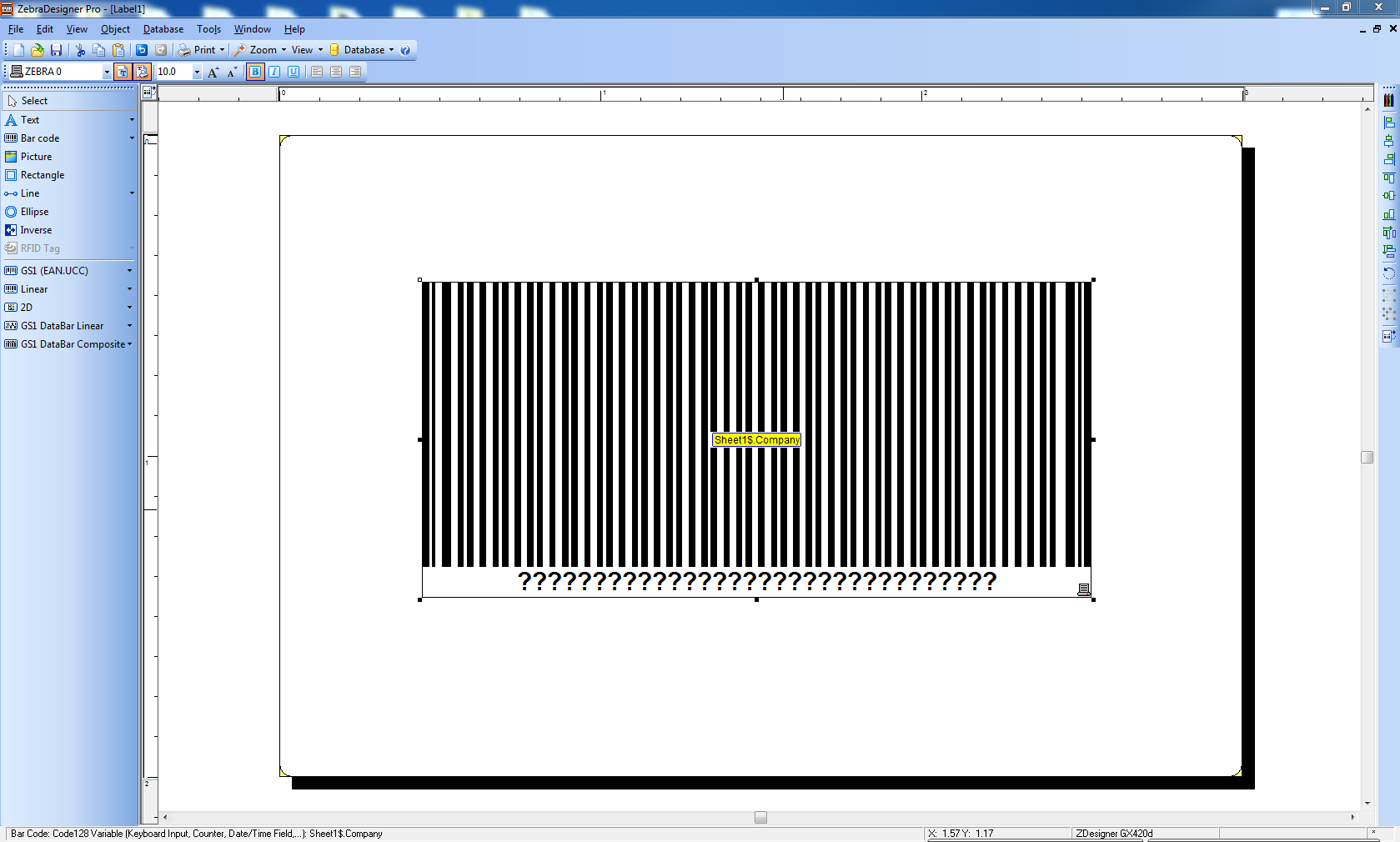 Using Database Data in a Barcode with ZebraDesigner Pro v2
