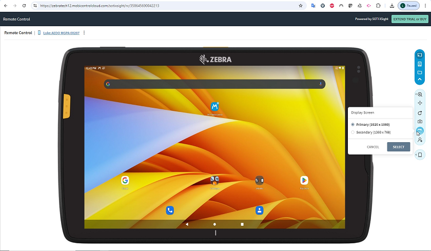 Zebra Workstation Connect (ZWC): Enable Remote Control Including Secondary Display Via SOTI ...