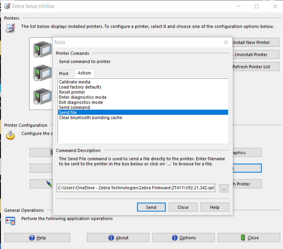Error Upgrading Printer Firmware Using Send File Option in the Zebra ...