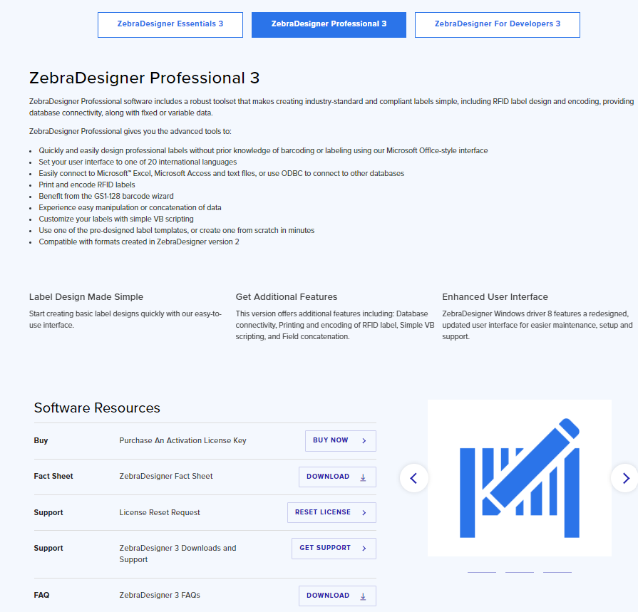Downloading the ZebraDesigner Label and Barcode Design Software