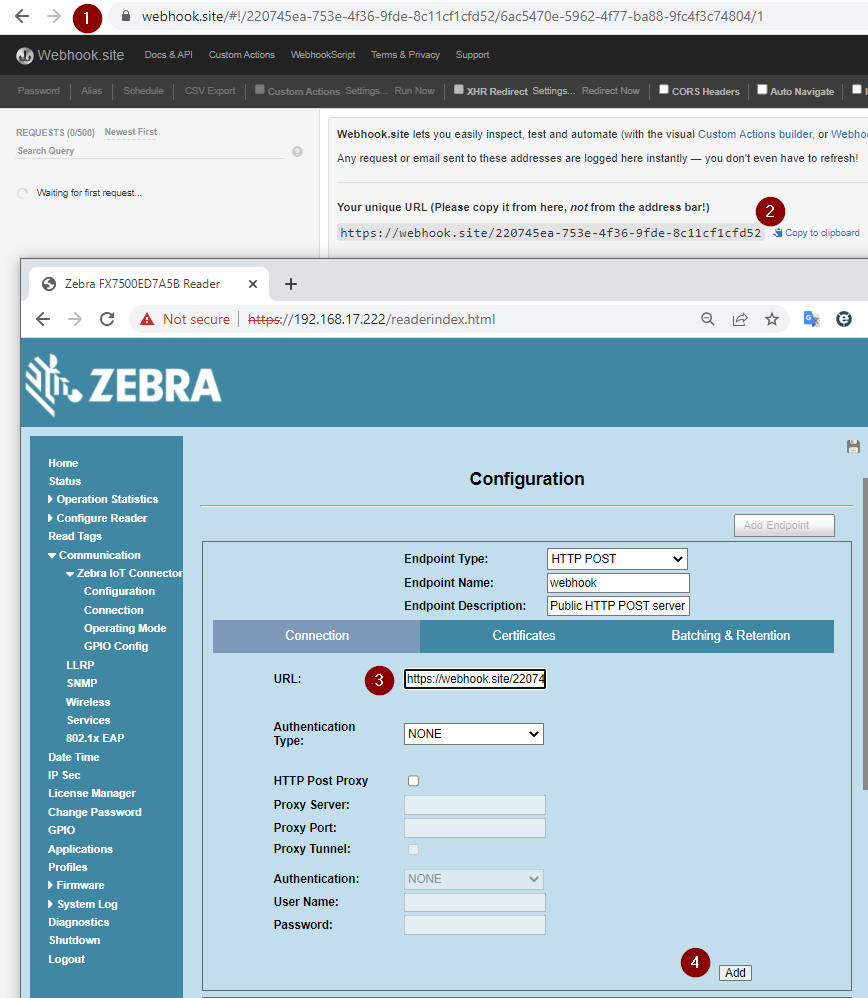 Connect Fixed RFID Reader to HTTP POST Server