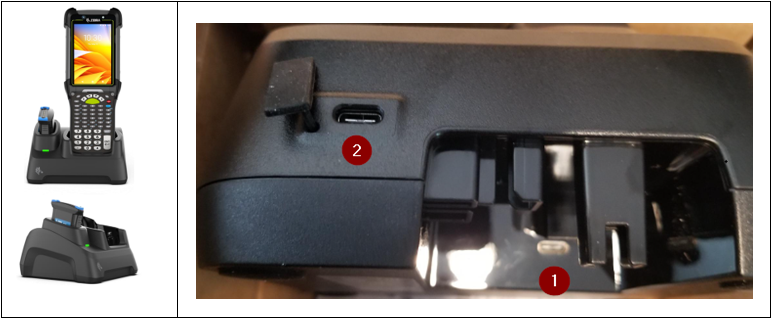 Base de carga de una sola ranura y USB (CRD-MC93-2SUCHG-01) con dos ...