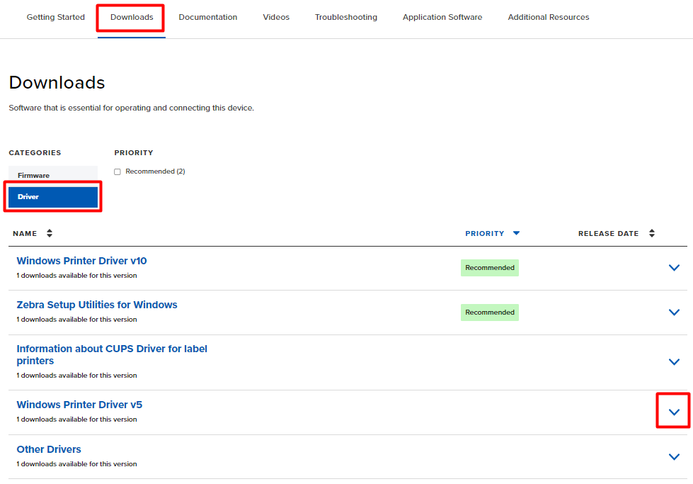 Instalar impresora Zebra con el controlador v5