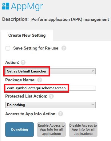 Setting Enterprise Home Screen (EHS) as Default Launcher Using StageNow Tool