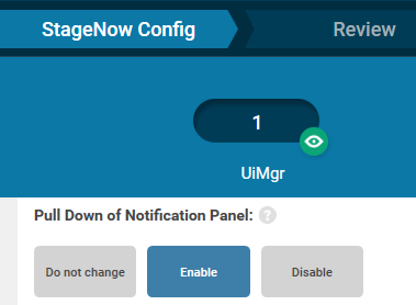 Enabling Notification Pulldown via StageNow