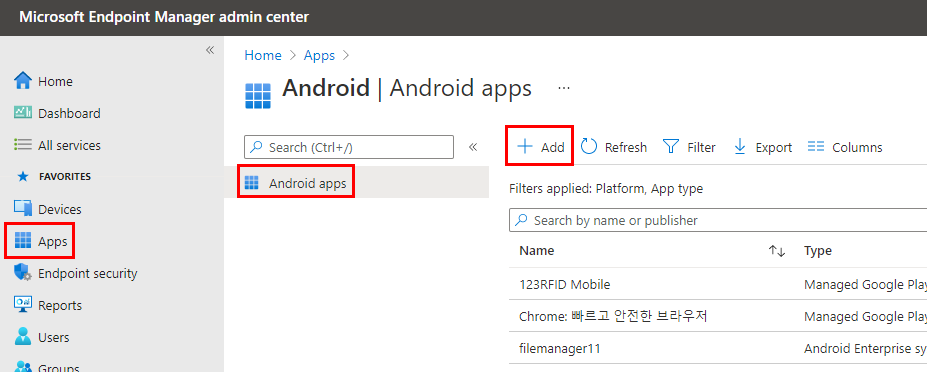 Abilita le app Zebra con MS Intune per Android Enterprise