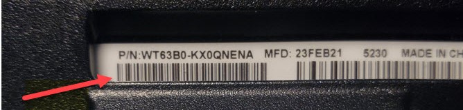 WT6xxx: Finding Serial Number When an External Keyboard is Attached