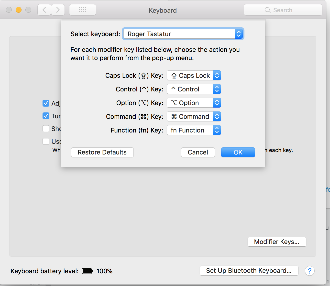 CTRL Key Combination in OSX