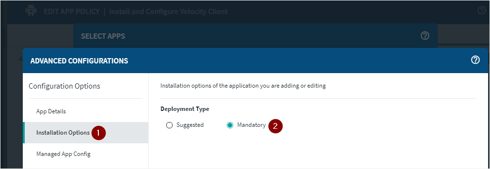 Configure Velocity Client Settings Using SOTI MDM