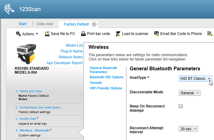 Cloning RS5100 Settings Using 123Scan Utility