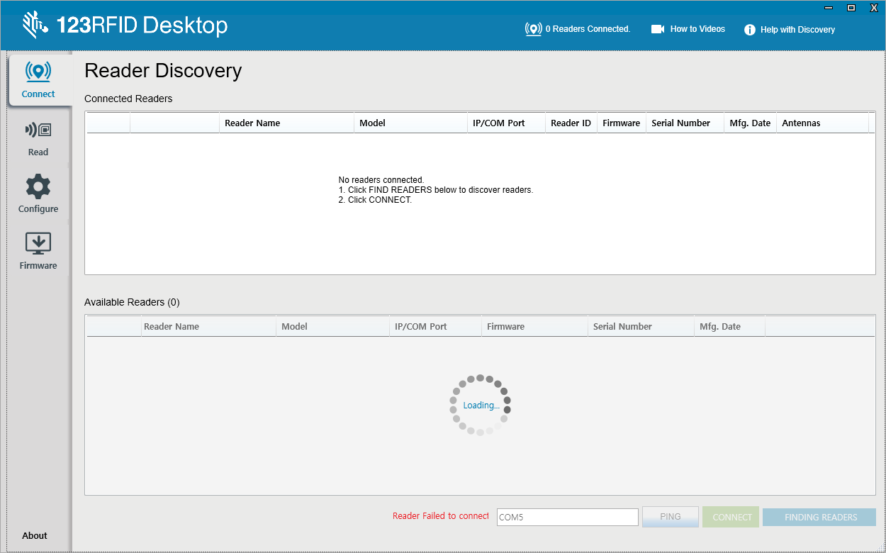 123RFID Desktop Cannot Detect RFD40 Via USB Connection