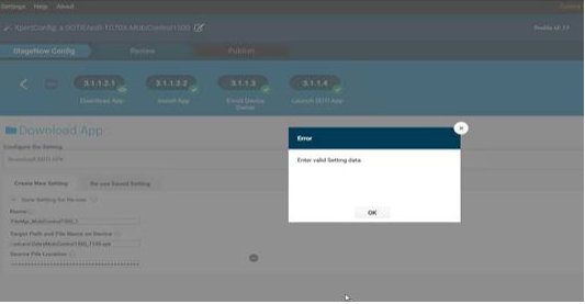 Resolving StageNow Error "Enter valid setting data" - No Edit Save Options