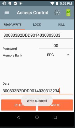 Write to RFID Tag Using Zebra 123RFID Mobile for Android Device