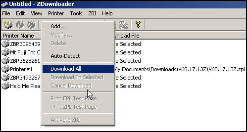 使用 Zebra 网站上的 ZDownloader 实用程序