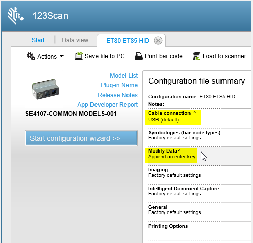 ET80 ET85: Add an ENTER Key After Scanning a Barcode