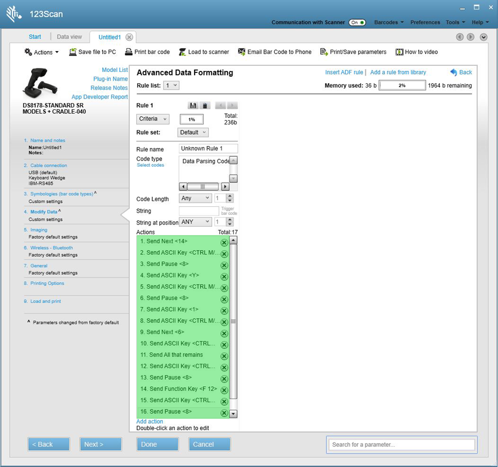 Link a GS1 Data Parsing Rule to an ADF Rule in 123Scan