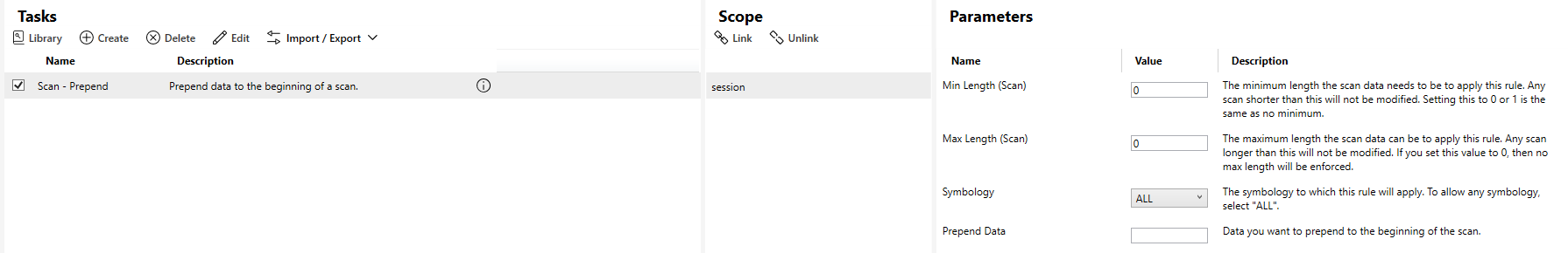 Velocity: Steps to Prepend a File Separator (HEX 1C) to Each Barcode Scan