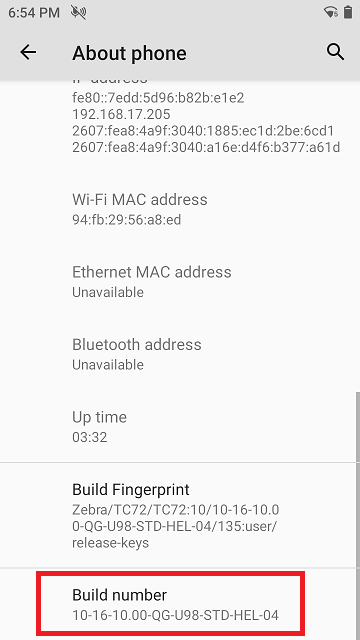 Décodage du numéro de build de l'appareil Android