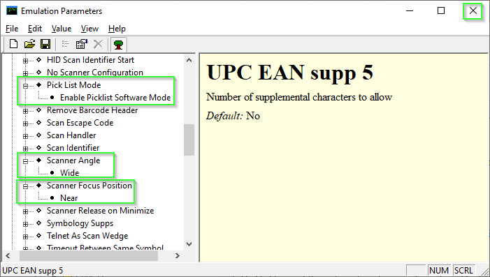RS5100: настройки режима раскрывающегося списка TelnetCE (устранение ...