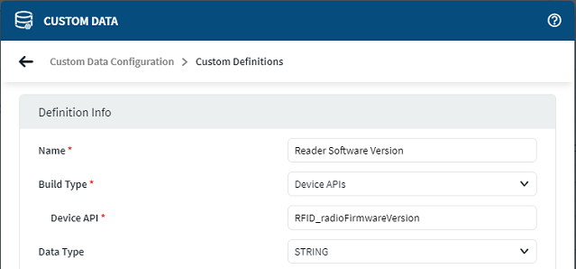 Zebra FX 시리즈 고정형 RFID 리더용 SOTI MobiControl에서 사용자 지정 데이터 구성