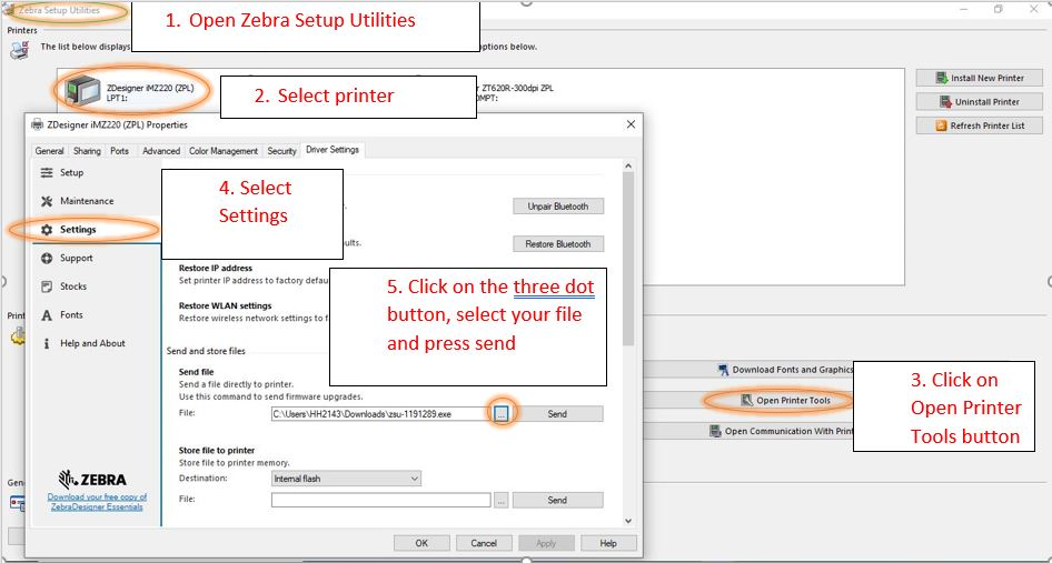 Drucken von Intermec Programming Language (IPL) mit Zebra -Druckern
