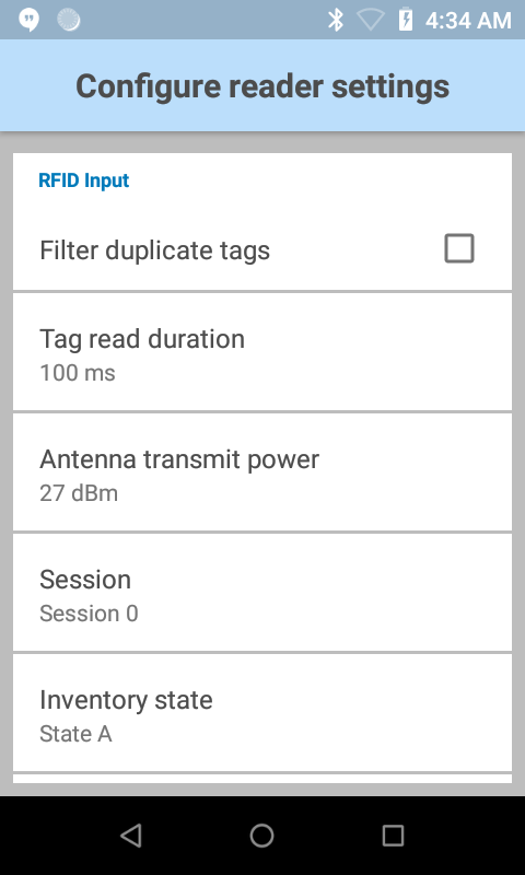 DataWedge で RFID 入力プラグインの BDF および ADF 設定を構成する