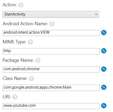 Using Intent to Start Up a Page in Google Chrome