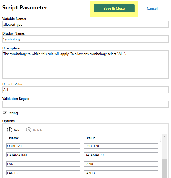 Velocity: Scan Strip-script is niet correct geconfigureerd voor EAN13 ...