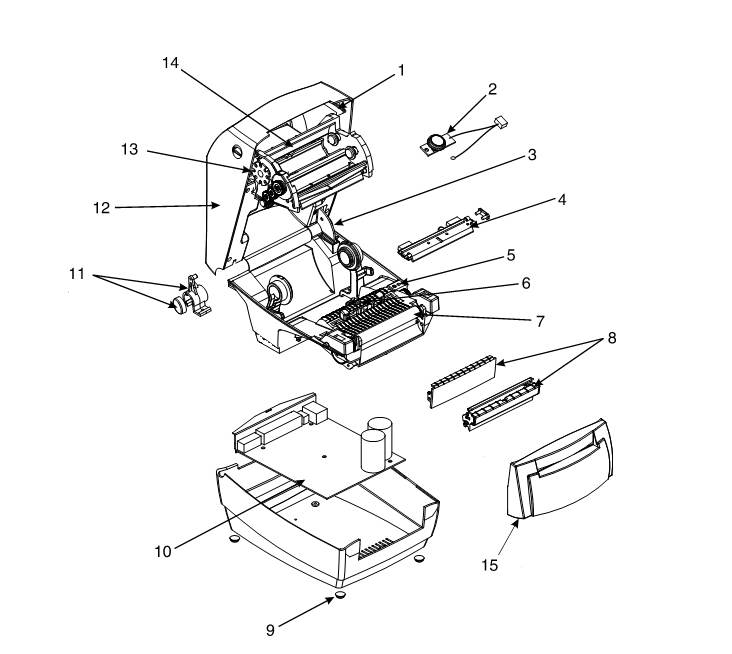 Part Numbers for GK888T Thermal Transfer Printer