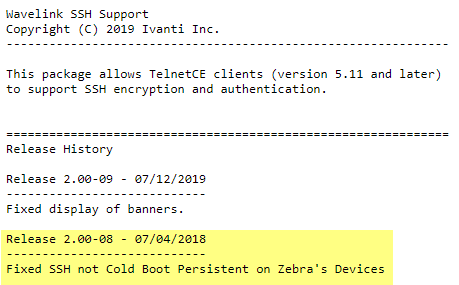 TelnetCE - MC92N0 CE7 SSH-bestanden blijven niet behouden bij koude start