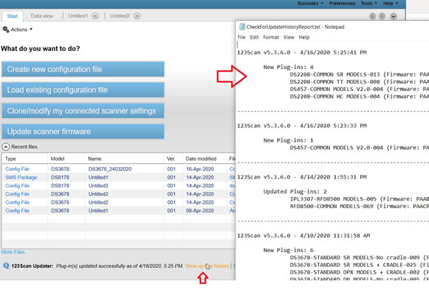 Mise à jour des plug-ins de l'utilitaire 123Scan
