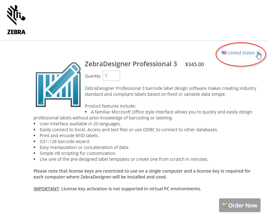 ZebraDesigner 버전 2 에디션 서비스 종료