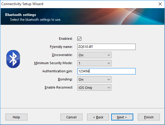 Zebra 프린터로 Windows 10 Bluetooth 설정