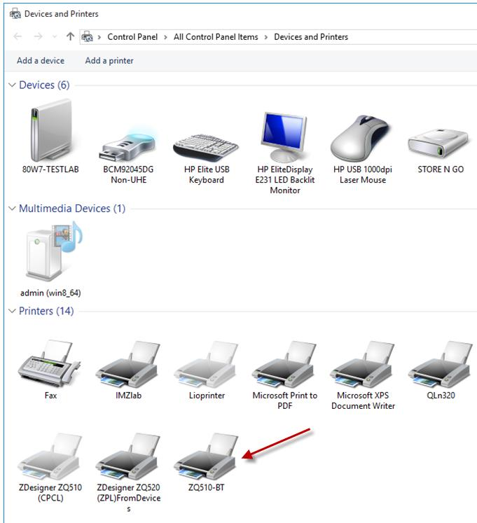 Zebra 프린터로 Windows 10 Bluetooth 설정