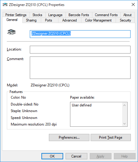 Zebra 프린터로 Windows 10 Bluetooth 설정
