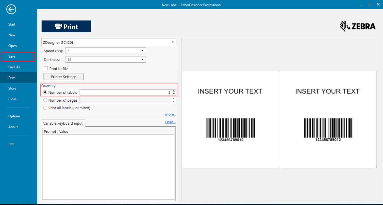 Creación de etiquetas con dos o más columnas con ZebraDesigner versión 3