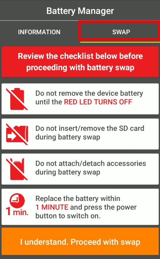 Register Battery Swap App in Soti Lockdown