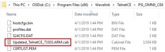 Remote-Bereitstellung der Wavelink TelnetCE-Konfiguration